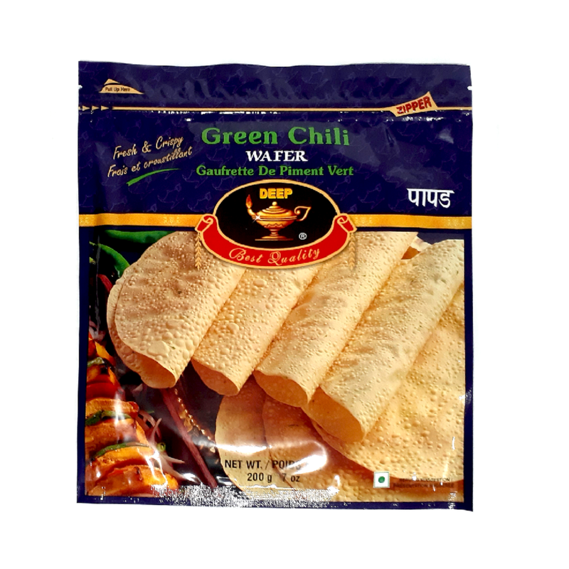 Deep Green Chili Wafer (Papad) - 3 PACK - 200g each – ADI Ships